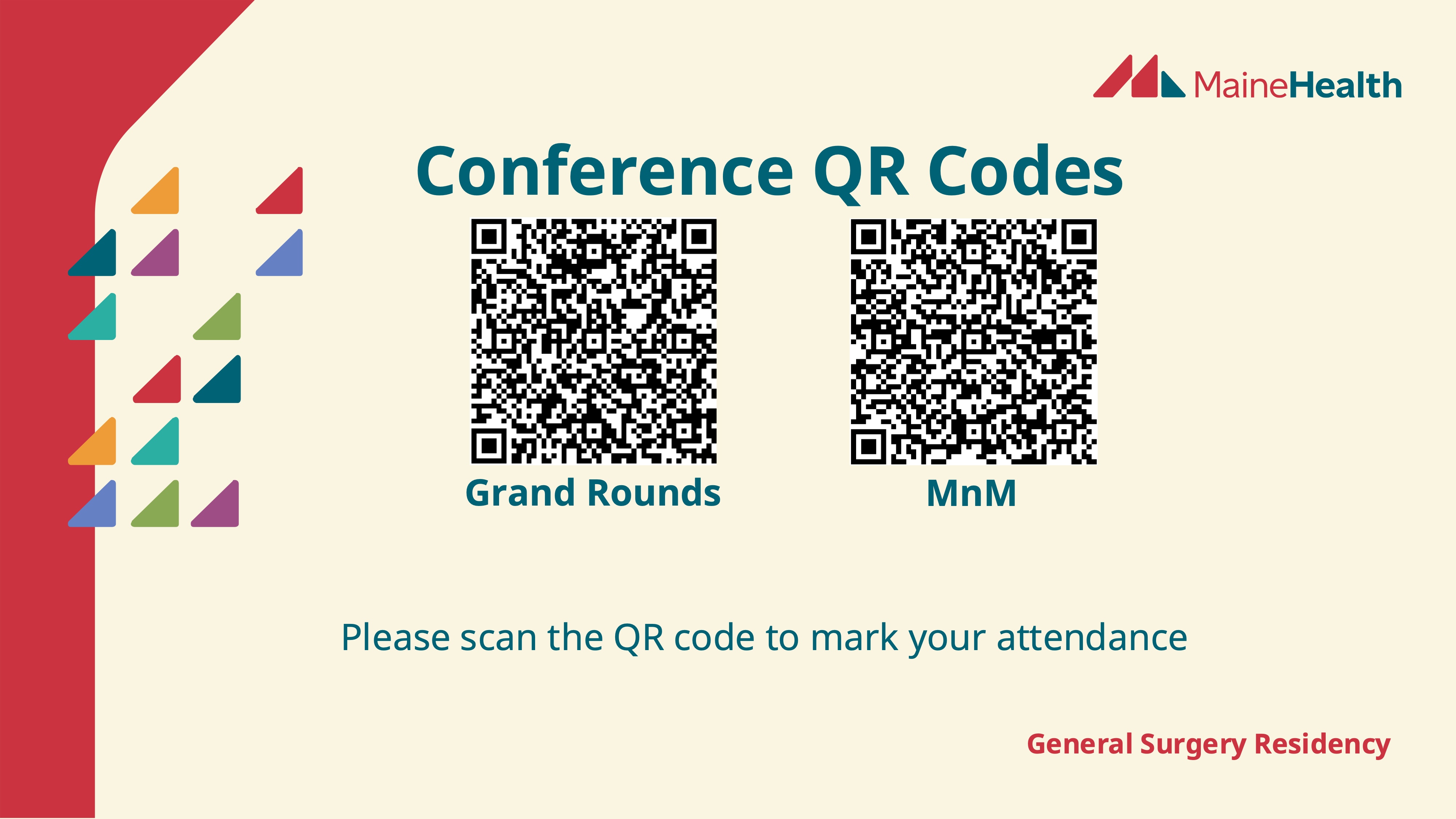 QR Codes for Conference | General Surgery Residency